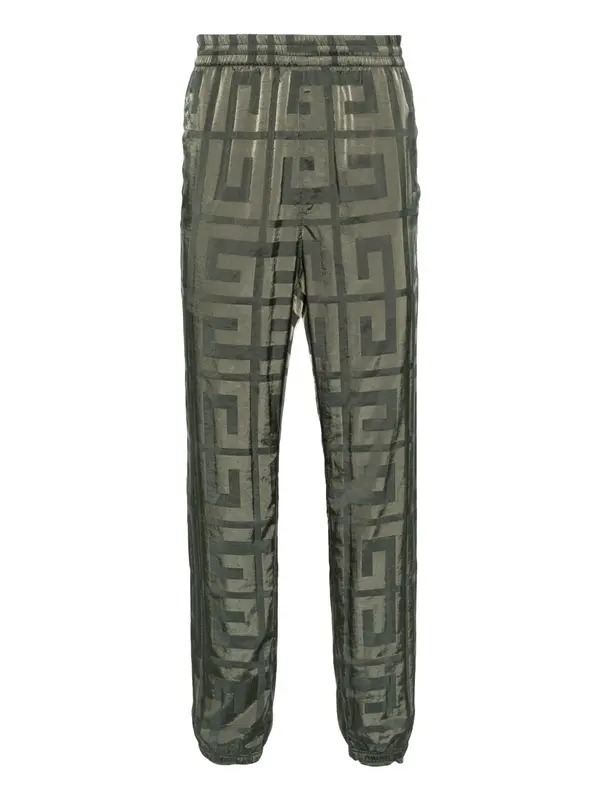 Givenchy 4g-motif Taffeta Trousers - Green