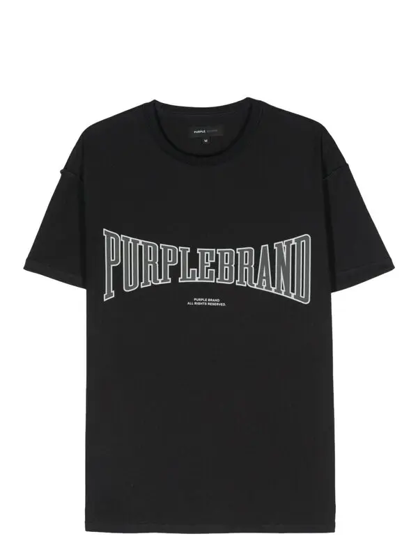 PURPLE BRAND Logo-print Cotton T-shirt - Black