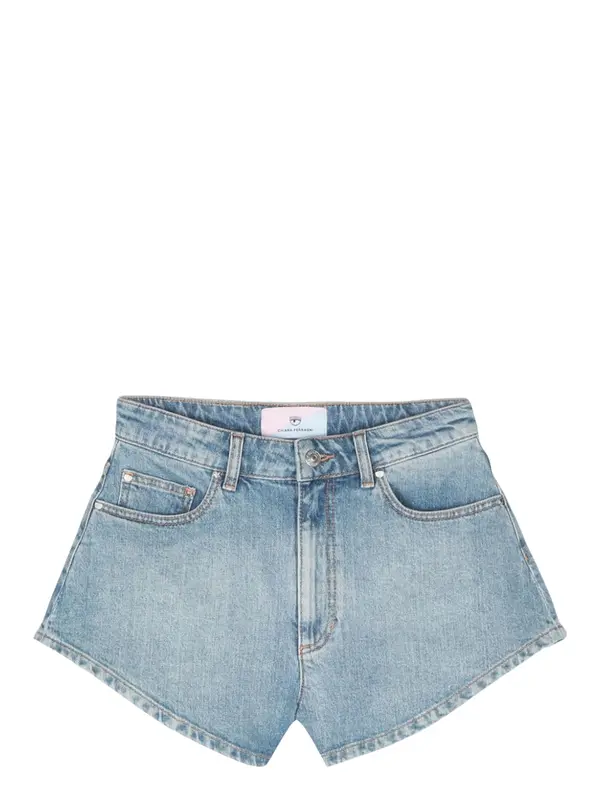CHIARA FERRAGNI Eyelike-motif Denim Shorts - Blue