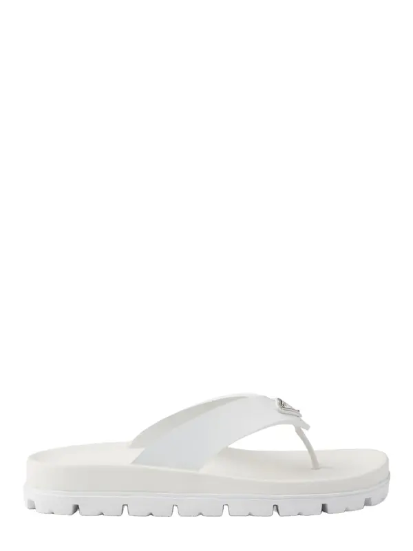 Prada Triangle-logo Flip Flops - White