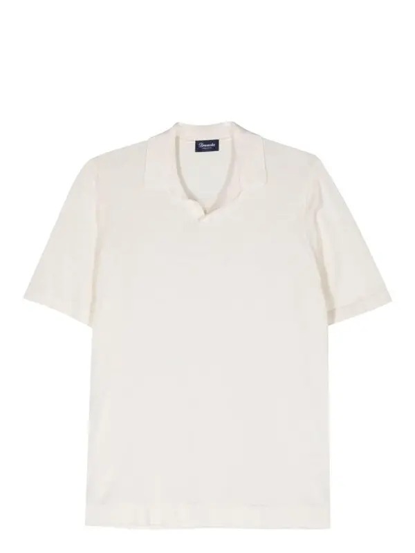 DRUMOHR Fine-knit Cotton Polo Shirt - White