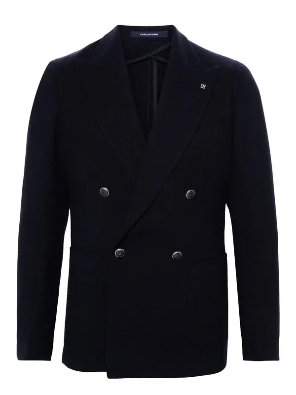 Tagliatore Double-breasted Wool Blazer - Blue