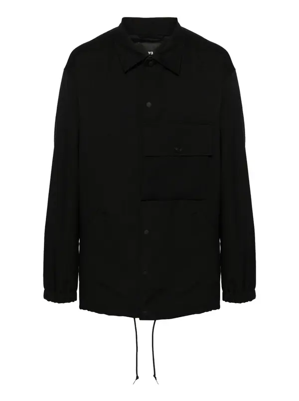 Y3 Sport Uniform Coach Shirt Jacket - Black