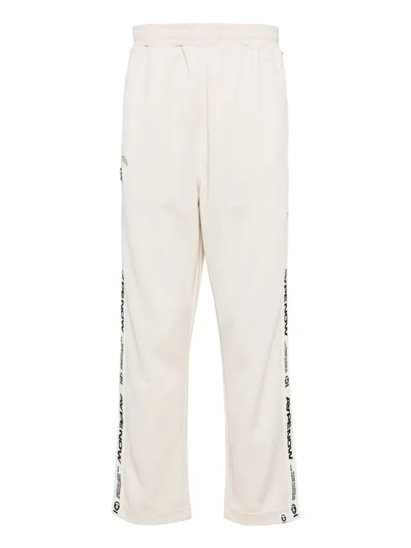 AAPE BY *A BATHING APE Logo-embroidered Track Pants - Neutrals