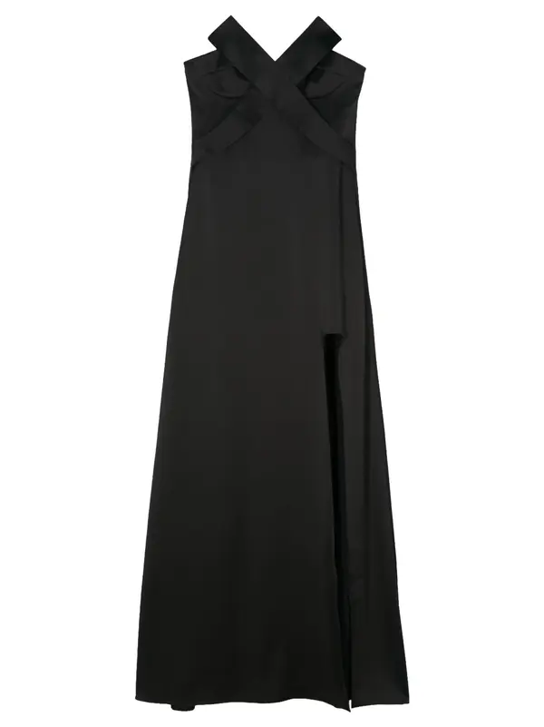 GENNY Embellished Long Dress - Black