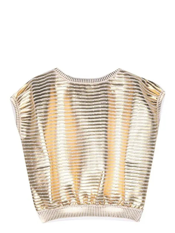 GENNY Striped Lamé Top - Gold