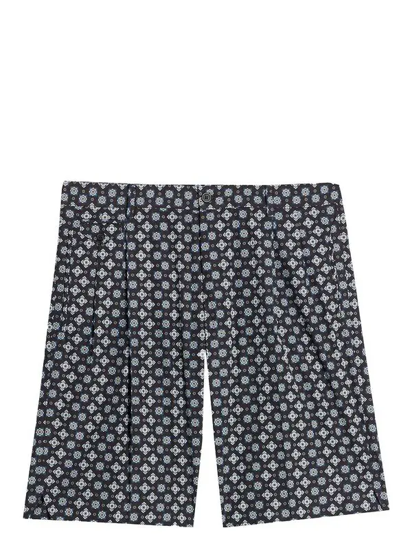 Dolce & Gabbana Printed Cotton-poplin Shorts - Midnight Blue