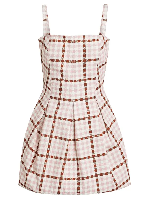 EMILIA WICKSTEAD Eris Gingham Mini Dress - Baby Pink