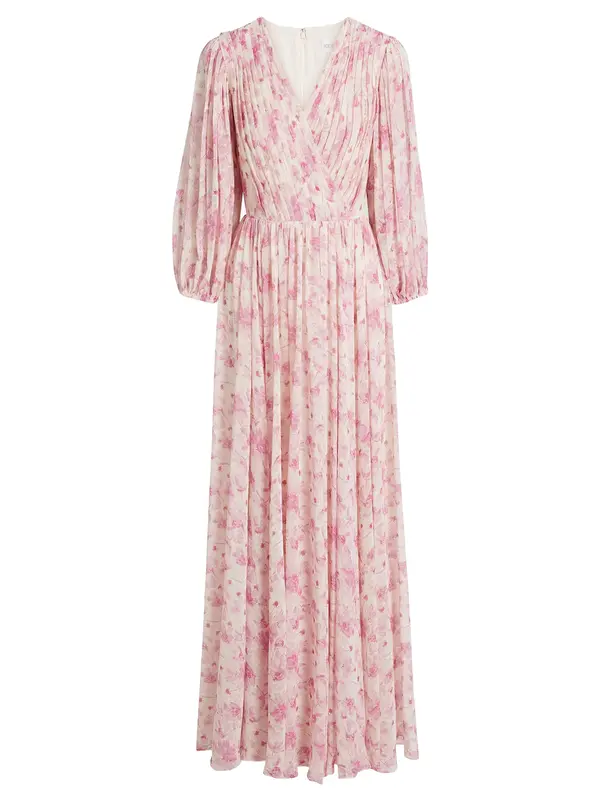 MIKAEL AGHAL Wrap-effect Floral-print Maxi Dress - Baby Pink