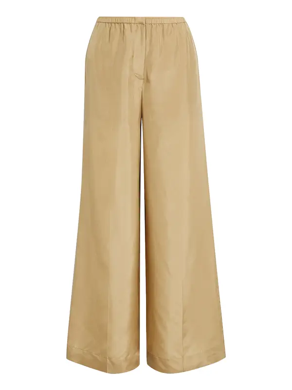 JOSEPH Thoresby Silk-habotai Wide-leg Pants - Sand