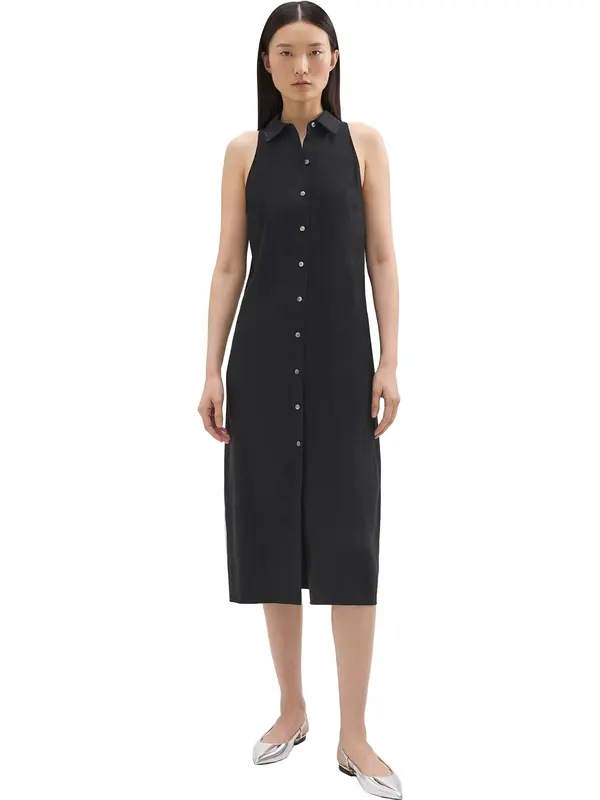 Theory Halter Neck Shirt Dress - Black