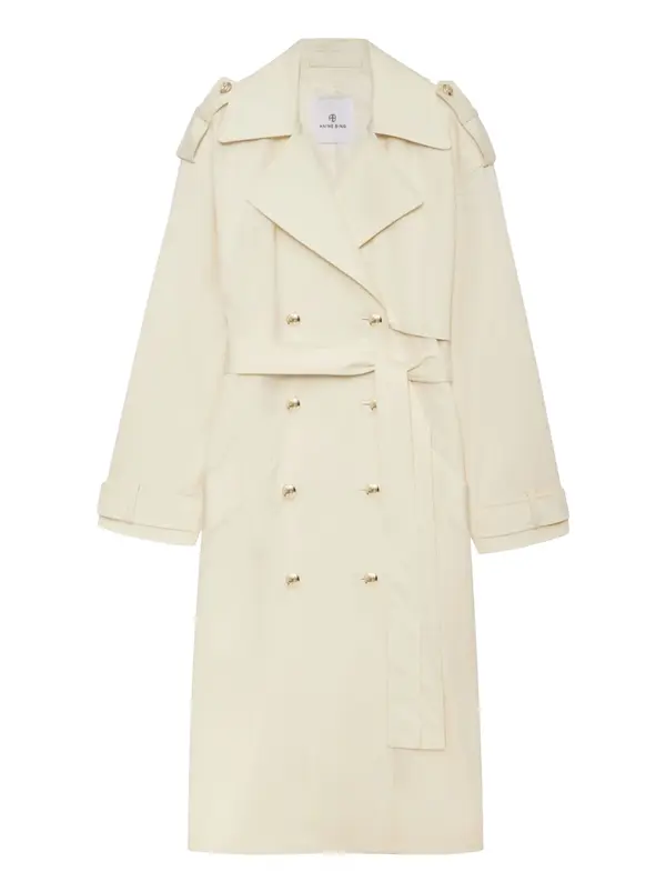 ANINE BING Layton Button-detail Oversized Trench - Neutrals