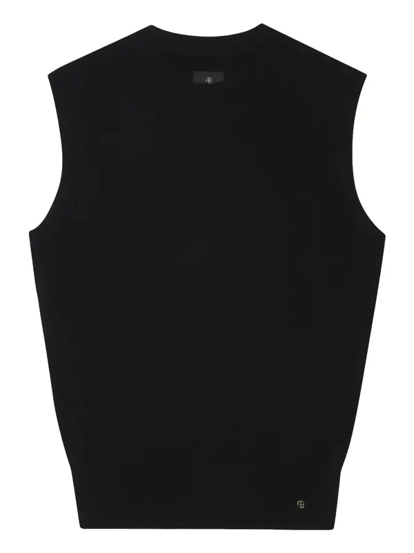 ANINE BING Ronan Cashmere Vest - Black