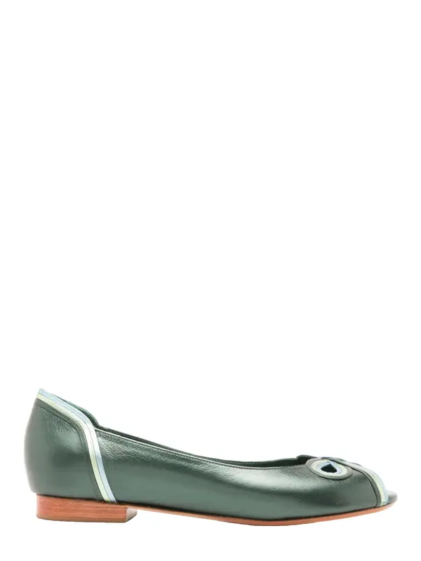 STUDIO CHOFAKIAN Muniz Cut-out Ballet Pumps - Green