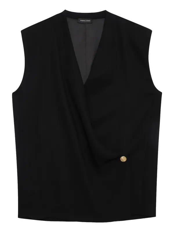 ANINE BING Venice Wrap Vest - Black