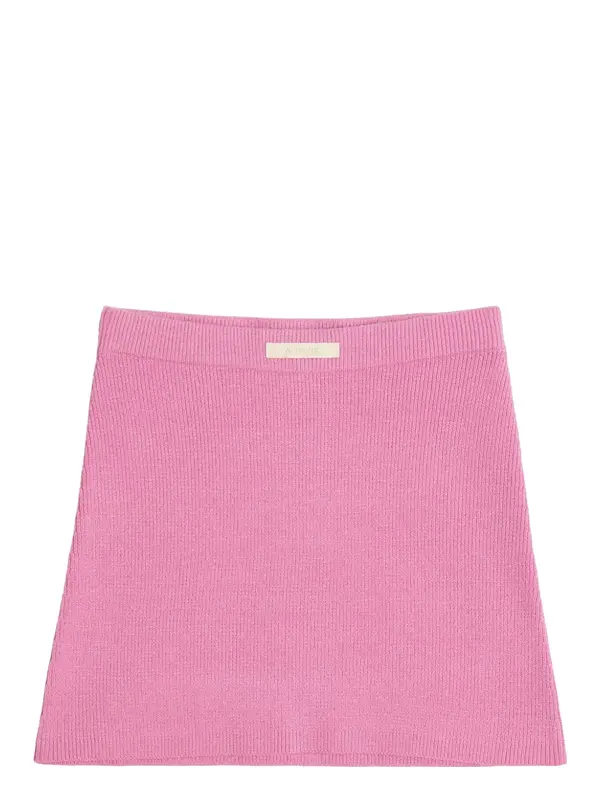Apparis Logo-patch Knit Mini Skirt - Pink