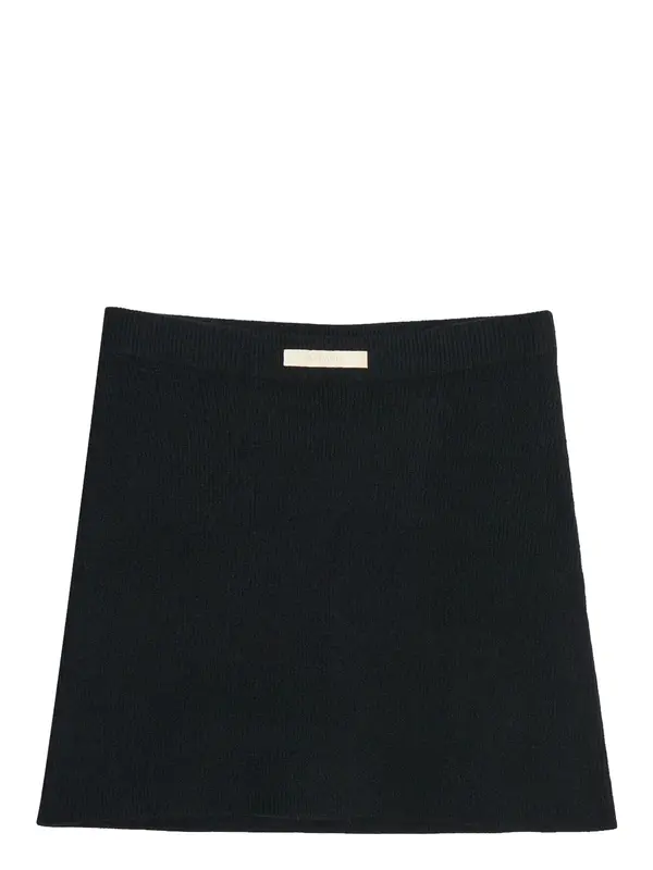 Apparis Logo-patch Knit Mini Skirt - Black