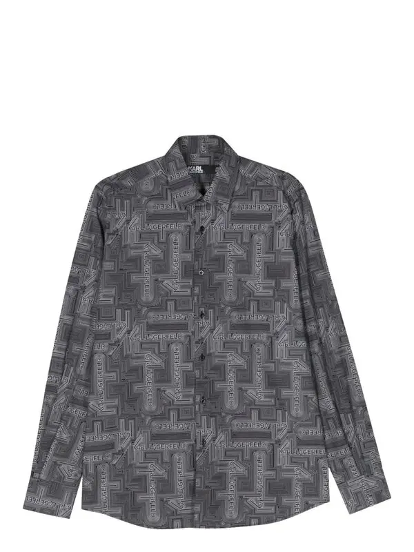 Karl Lagerfeld Logo-print Cotton Shirt - Black