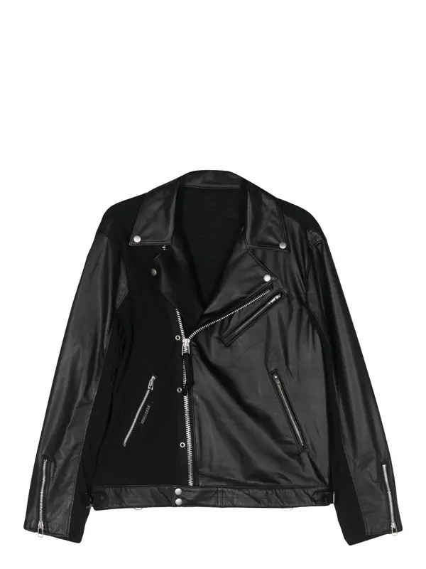 UNDERCOVERISM Panelled Leather Biker Jacket - Black