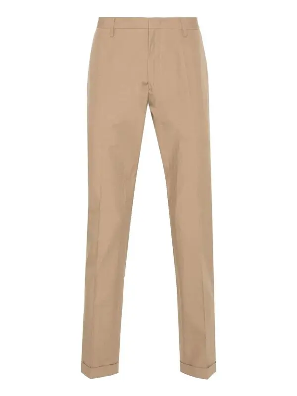 Paul Smith Pressed-crease Cotton Trousers - Neutrals