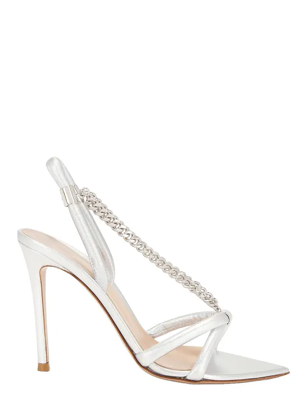GIANVITO ROSSI Nappa Silk Heels - Silver