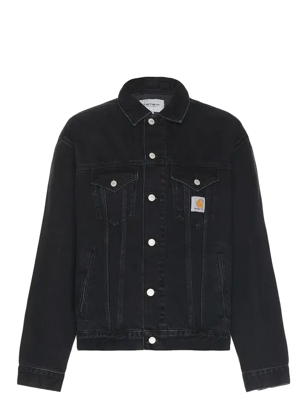 Carhartt Work In Progress Helston Denim Jacket - Black Stone Washed