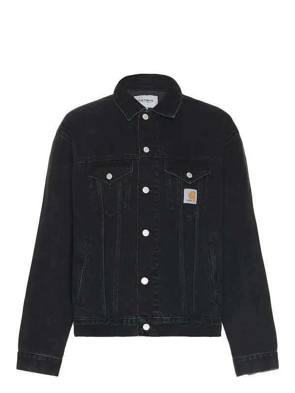 Carhartt Work In Progress Helston Denim Jacket - Black Stone Washed