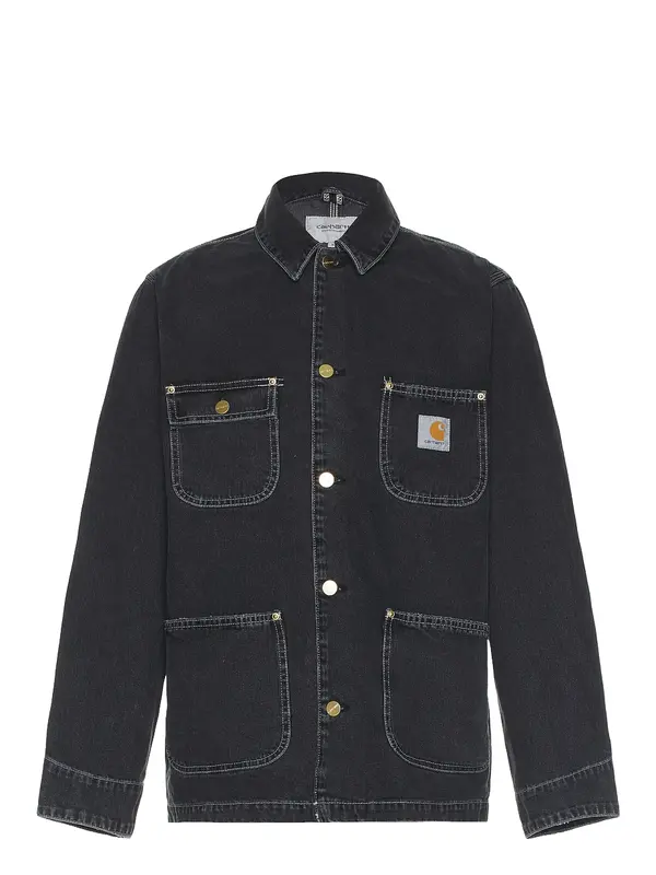 Carhartt Work In Progress Og Chore Coat - Black Heavy Stone Wash