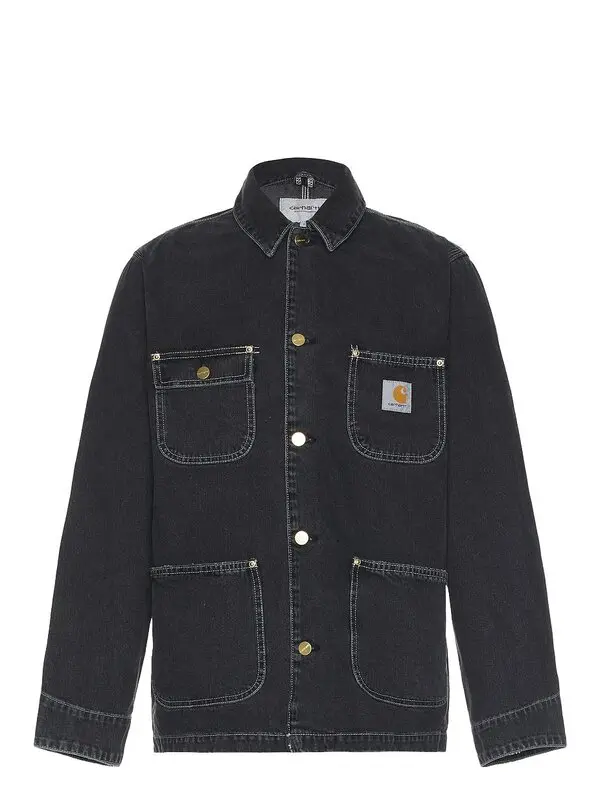 Carhartt Work In Progress Og Chore Coat - Black Heavy Stone Wash