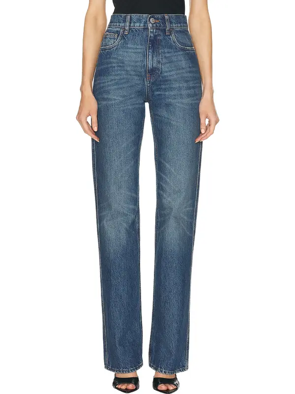 Coperni High Waisted Straight Leg Jeans - Blue