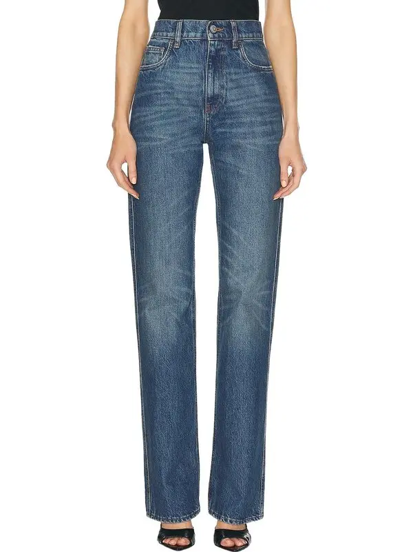 Coperni High Waisted Straight Leg Jeans - Blue