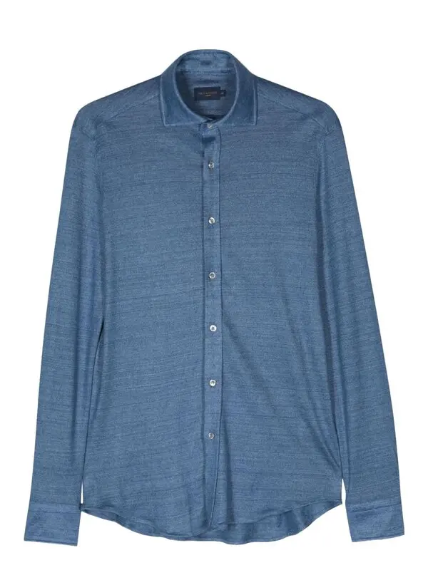 Paul & Shark Spread-collar Linen Shirt - Blue