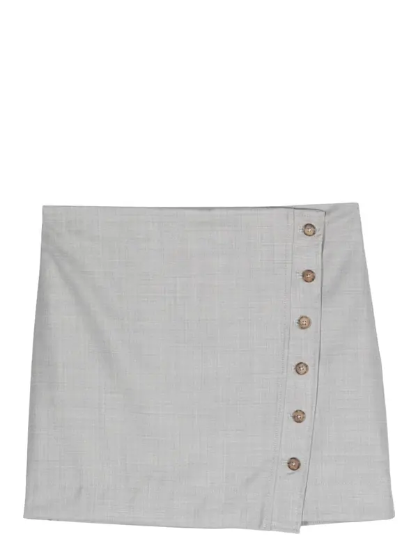 Loulou De Saison Mahaz Virgin Wool Mini Skirt - Grey