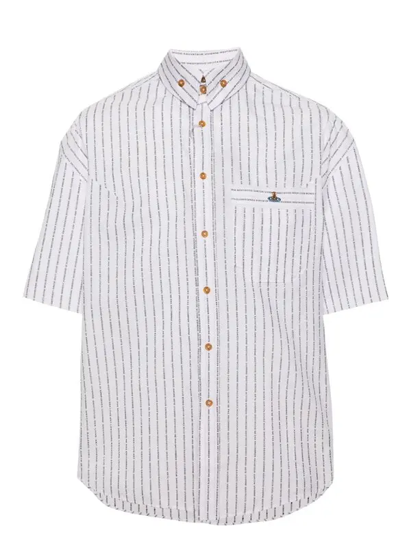 VIVIENNE WESTWOOD Stripped Krall Organic Cotton Shirt - White