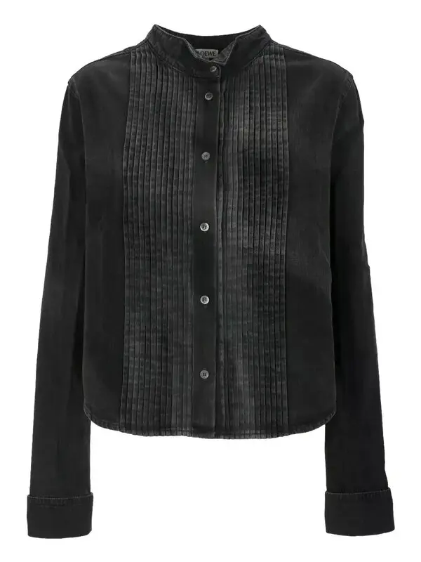 Loewe Pleated Denim Shirt - Black