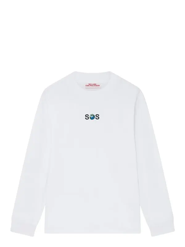 Stella McCartney Sos Embroidered Long-sleeve T-shirt - Polar White