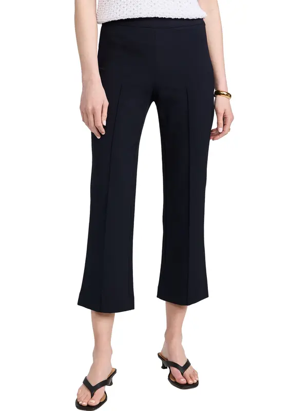Vince Mid-rise Pintuck Crop Flare Trousers - Coastal