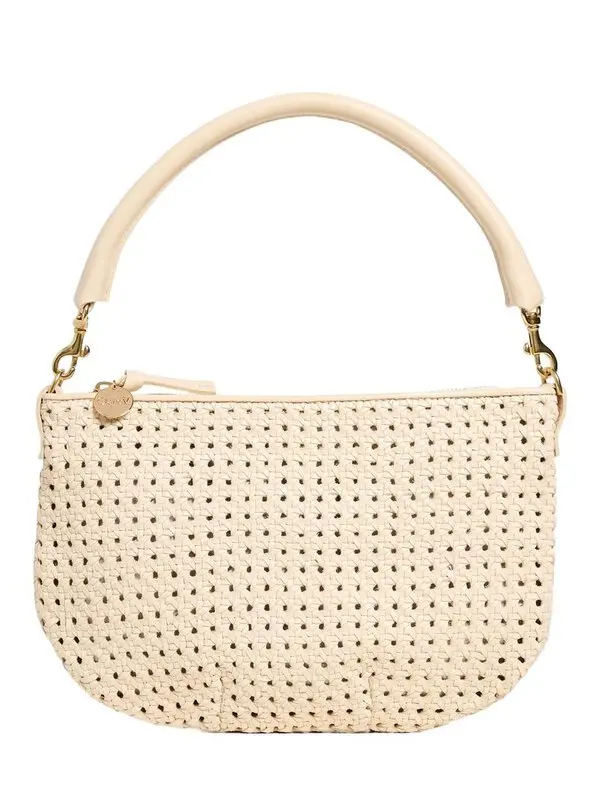 Clare V. Petit Moyen Messenger - Cream Rattan