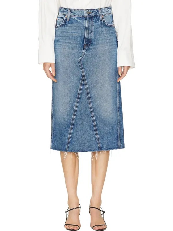 GRLFRND Darcy Mid-rise Midi Denim Skirt - Market Street