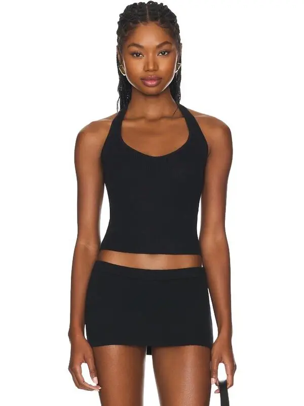 Frankies Bikinis Marialla Knit Top - Black