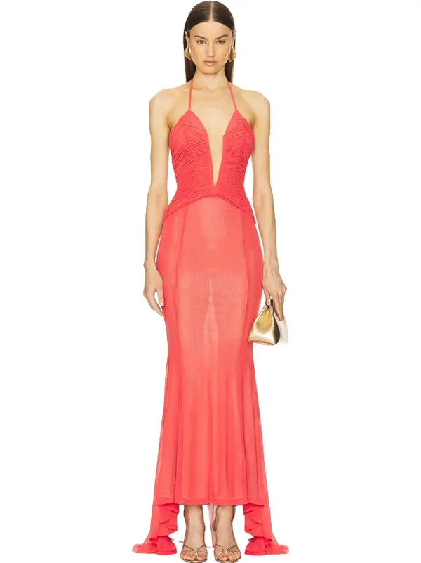 MICHAEL COSTELLO X Sunset Gown - Coral