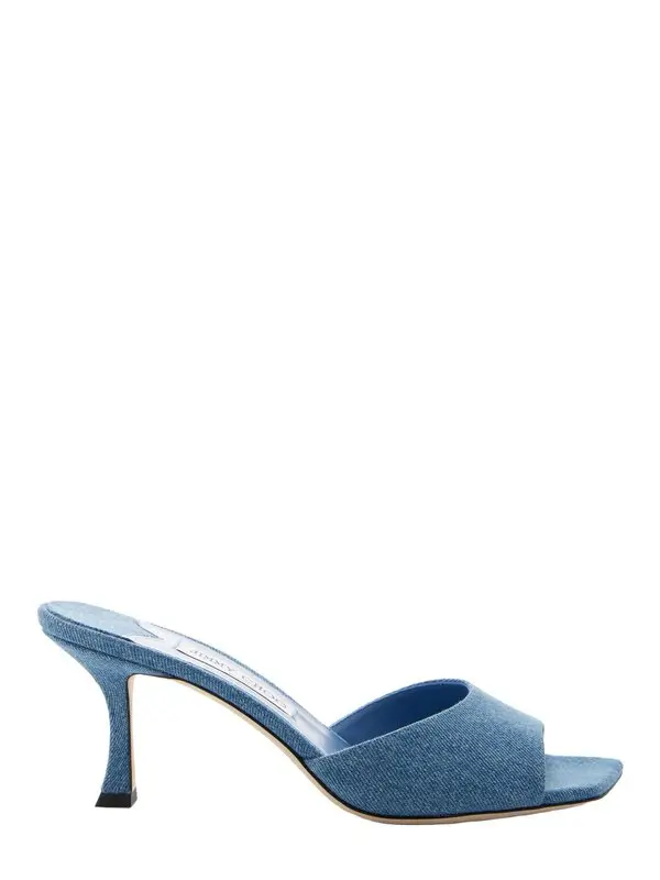 JIMMY CHOO Denim Square-toe Mules - Blue
