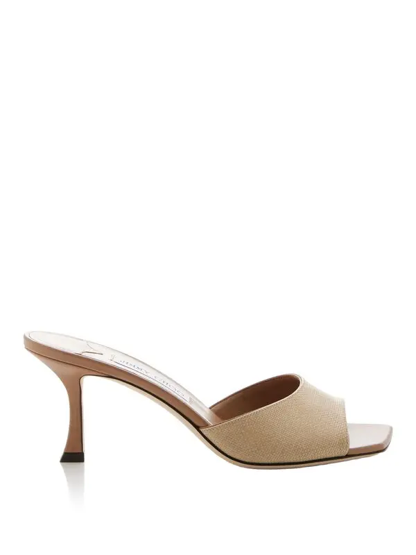 JIMMY CHOO Raffia Mules - Neutral