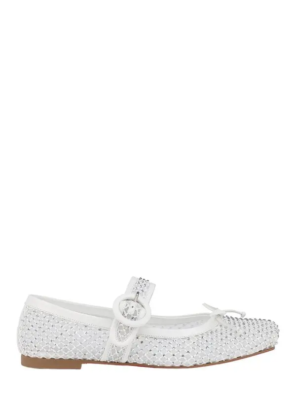 CHRISTIAN LOUBOUTIN Mamastrapitina Crystal-embellished Ballet Flats - White