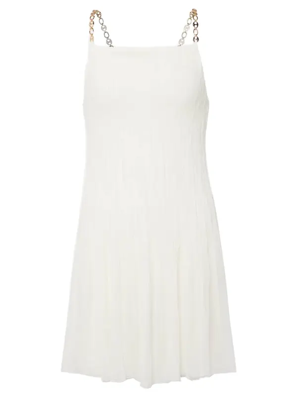 Rabanne Chain-detail Pleated Mini Dress - White