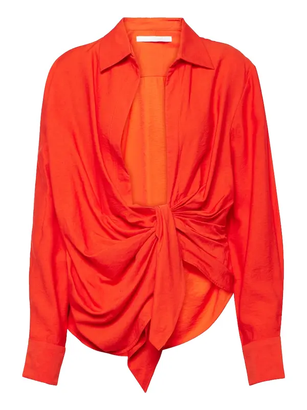 Jacquemus La Chemise Bahia Gathered Shirt - Orange