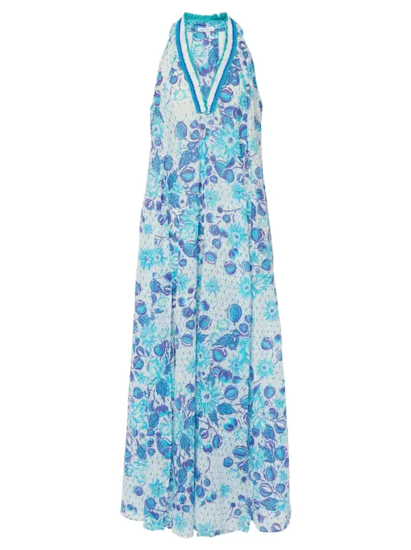 Poupette St Barth Cotton Midi Dress - Blue