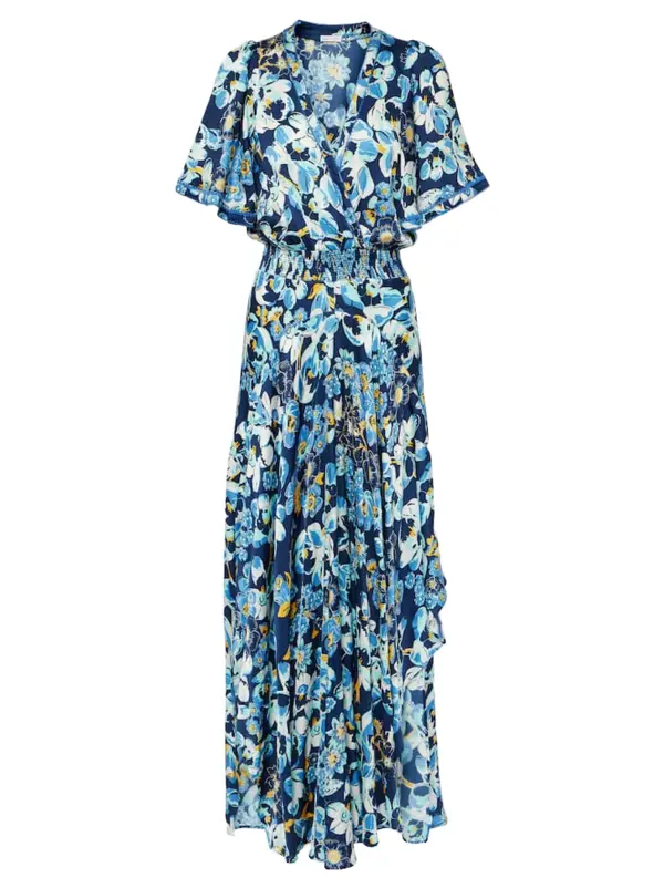 Poupette St Barth Mabelle Floral Maxi Dress - Blue