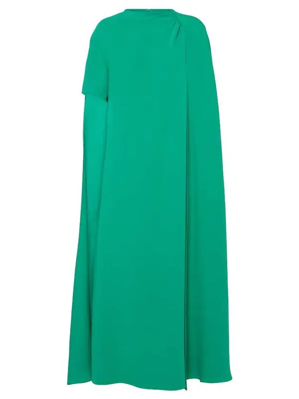 Valentino Garavani Cady Couture Caped Midi Dress - Green