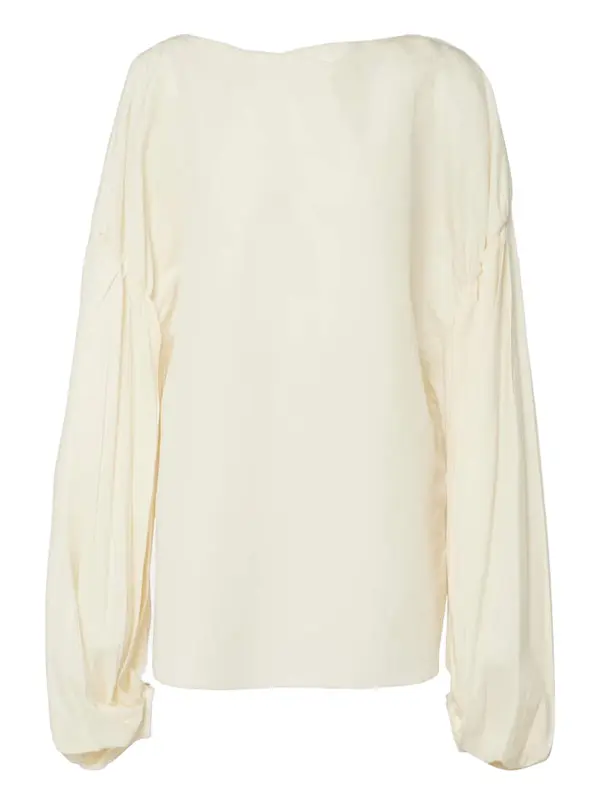 Khaite Quico Silk And Cotton Organza Top - Beige